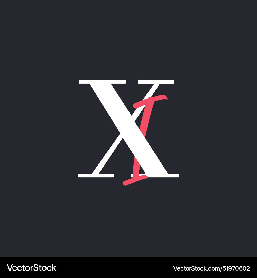 Letter xi logo perfectly blended initials Vector Image
