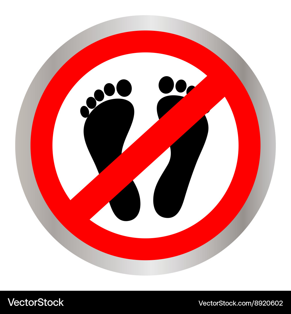 No feet sign Royalty Free Vector Image - VectorStock
