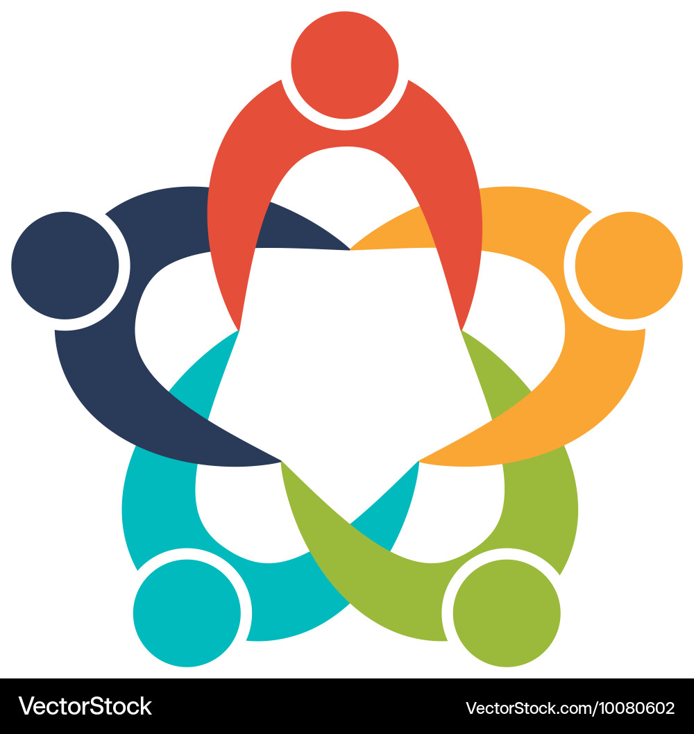 Teamwork icon abstract people and support design Vector Image Teamwork icon abstract people and support design Vector Image