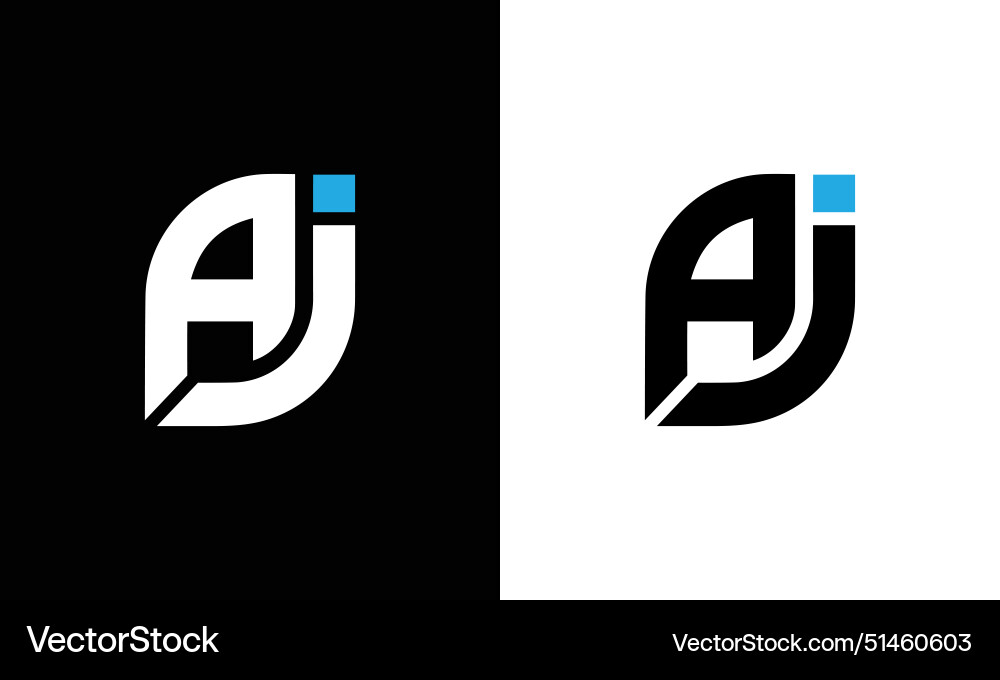 Aj letter logo design template Royalty Free Vector Image