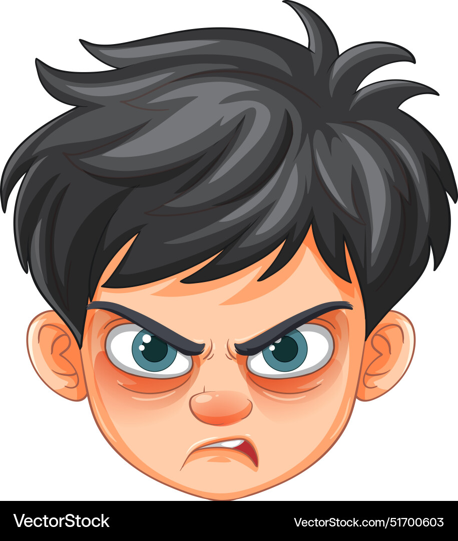 An angry cartoon face Royalty Free Vector Image
