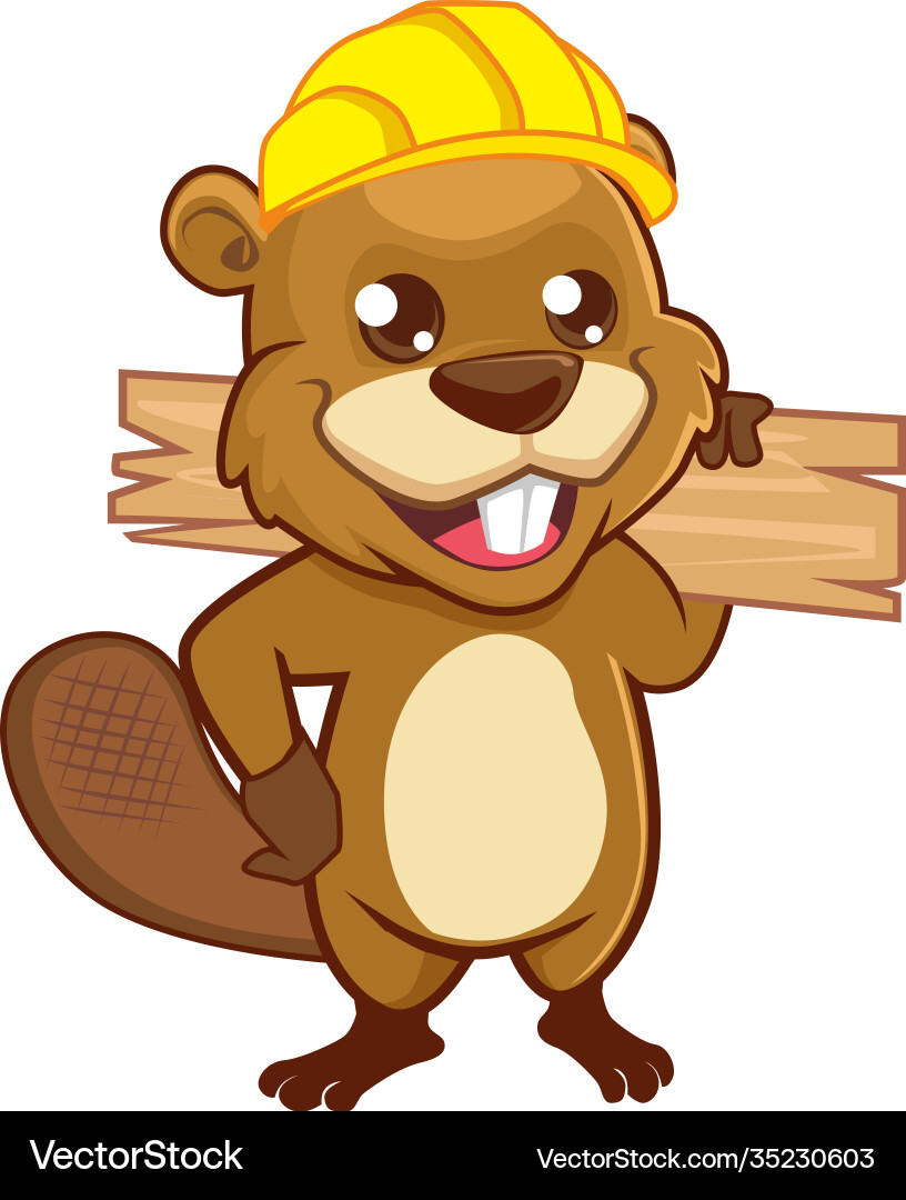 Beaver mascot cartoon Royalty Free Vector Image