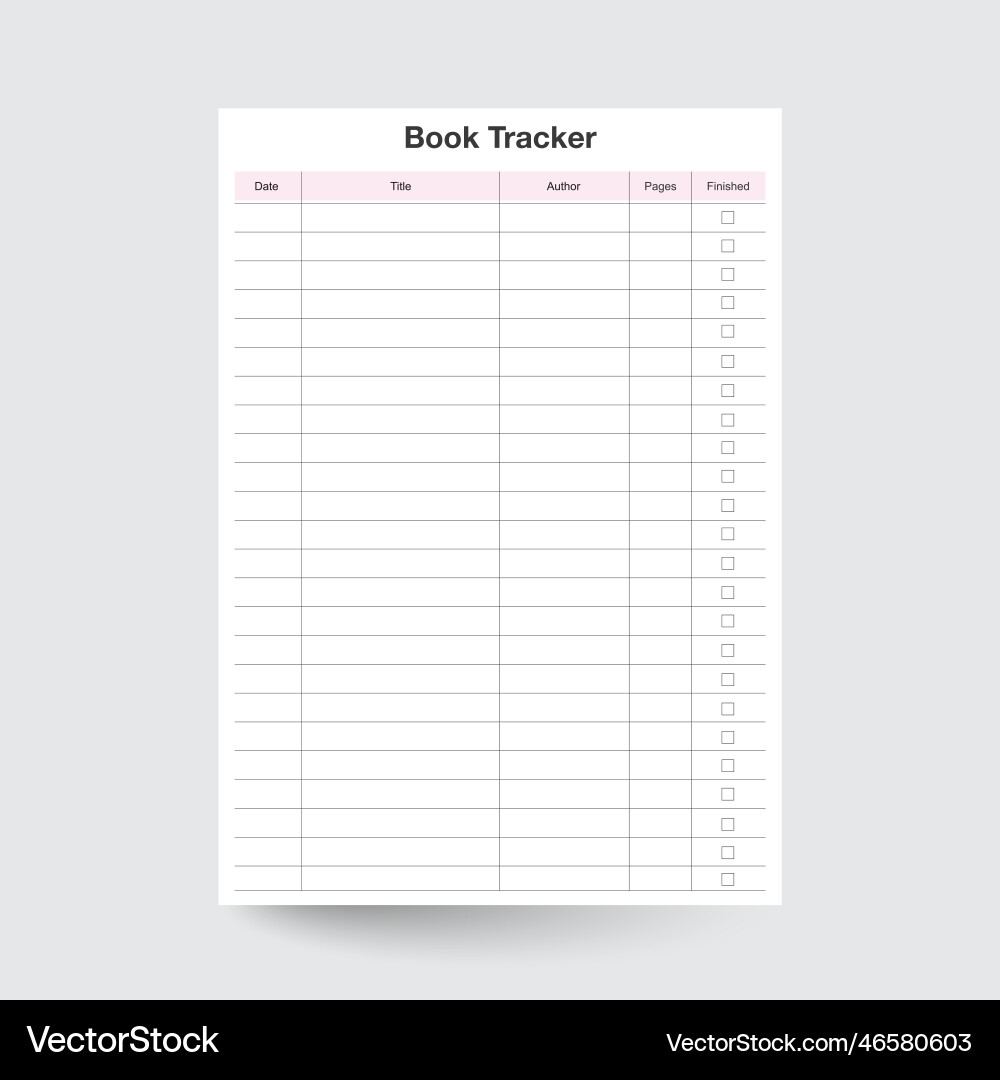 Book tracker Royalty Free Vector Image - VectorStock