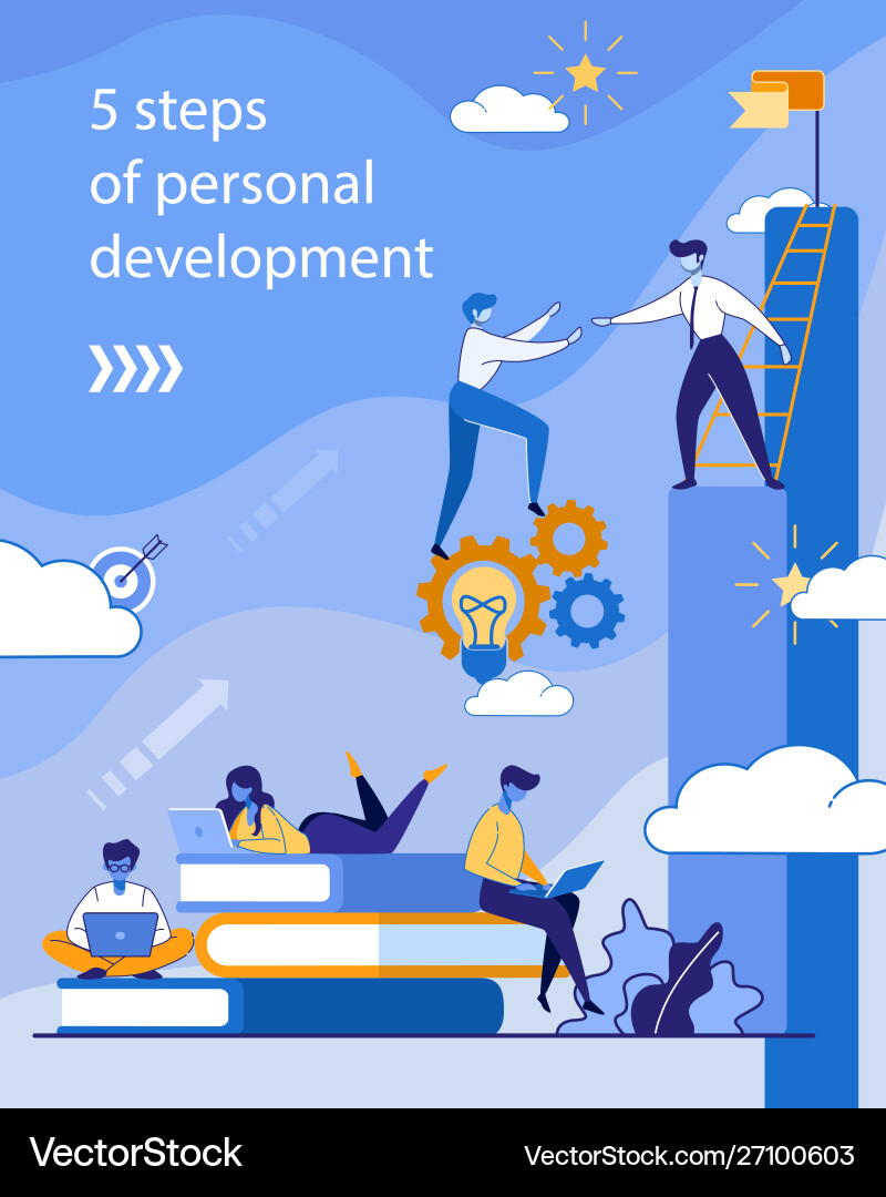 Brochures offer course for personal development Vector Image