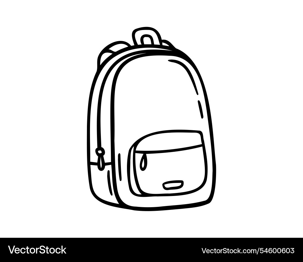 Camping school backpack hand drawn doodle icon Vector Image