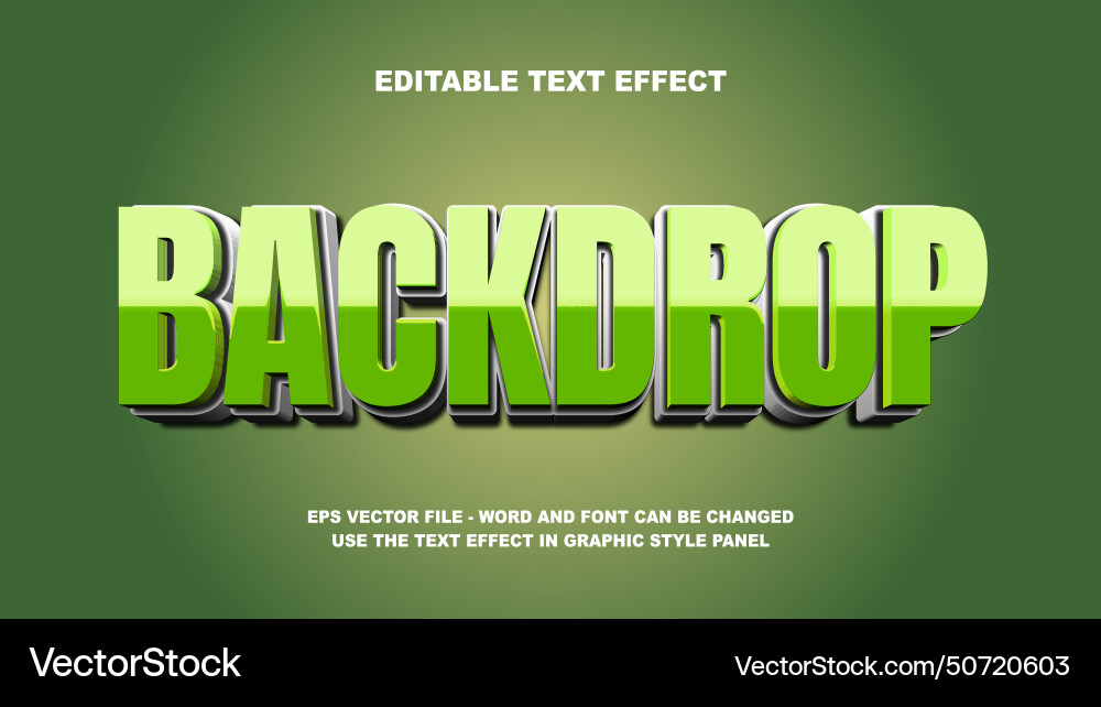 Editable text effect backdrop 3d template Vector Image