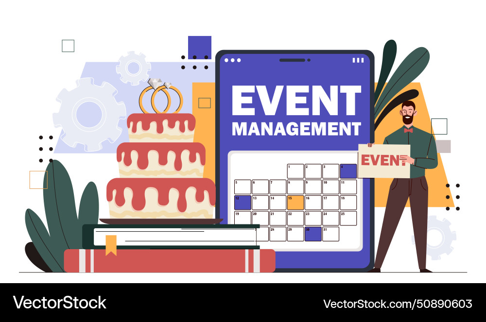 Event management concept Royalty Free Vector Image