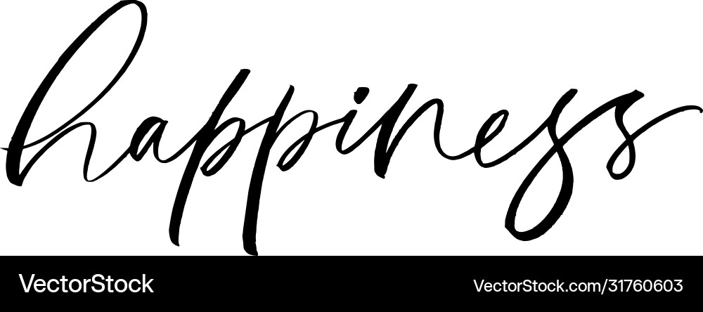Happiness word lettering Royalty Free Vector Image