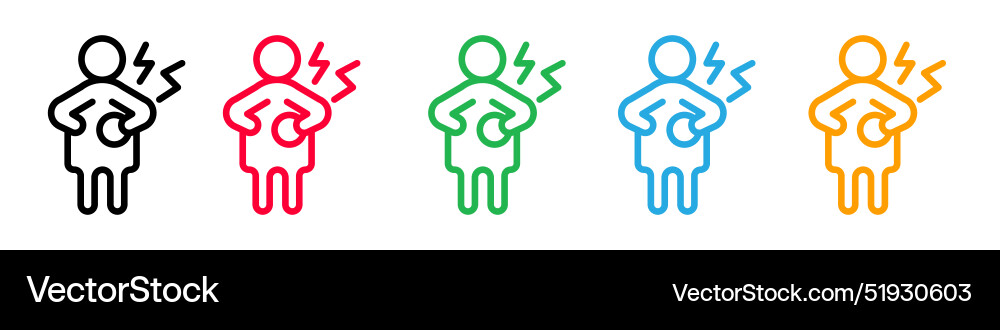 Heart attack icon logo set Royalty Free Vector Image