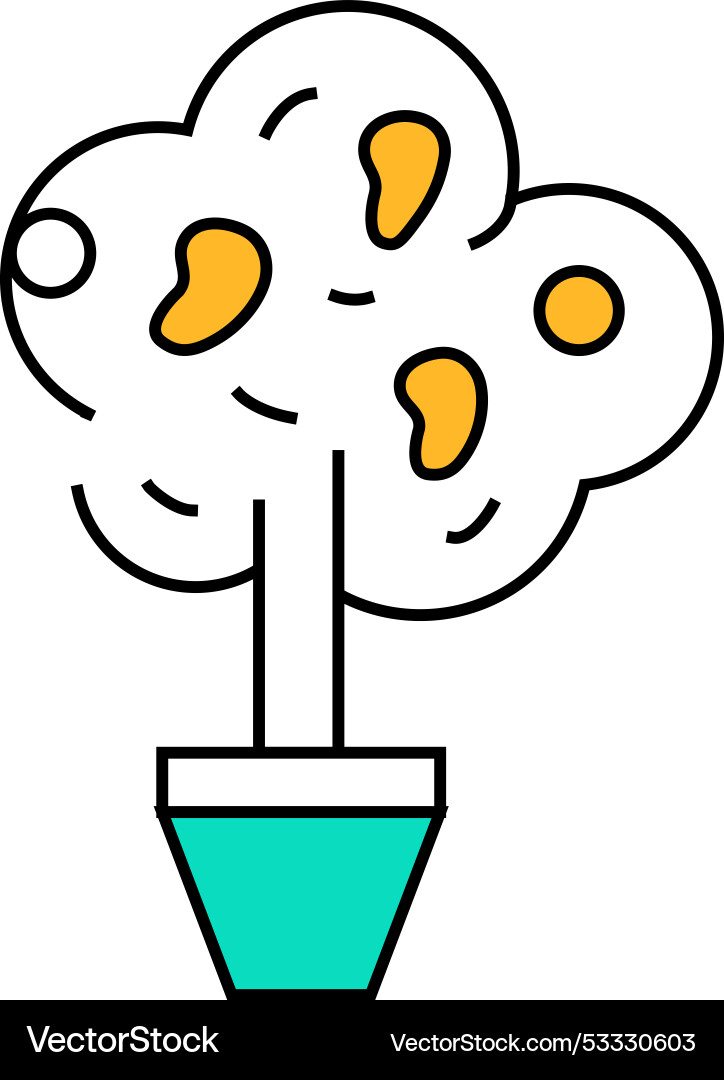 Home tree mango icon color Royalty Free Vector Image