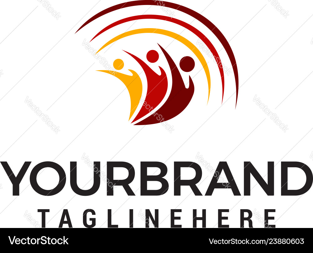 Human Unity & Connection Logo Royalty Free Vector Image