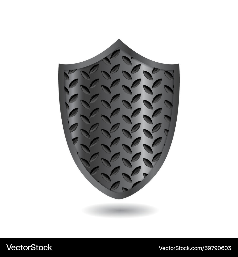 Metal shield icon silver knight ancient Royalty Free Vector