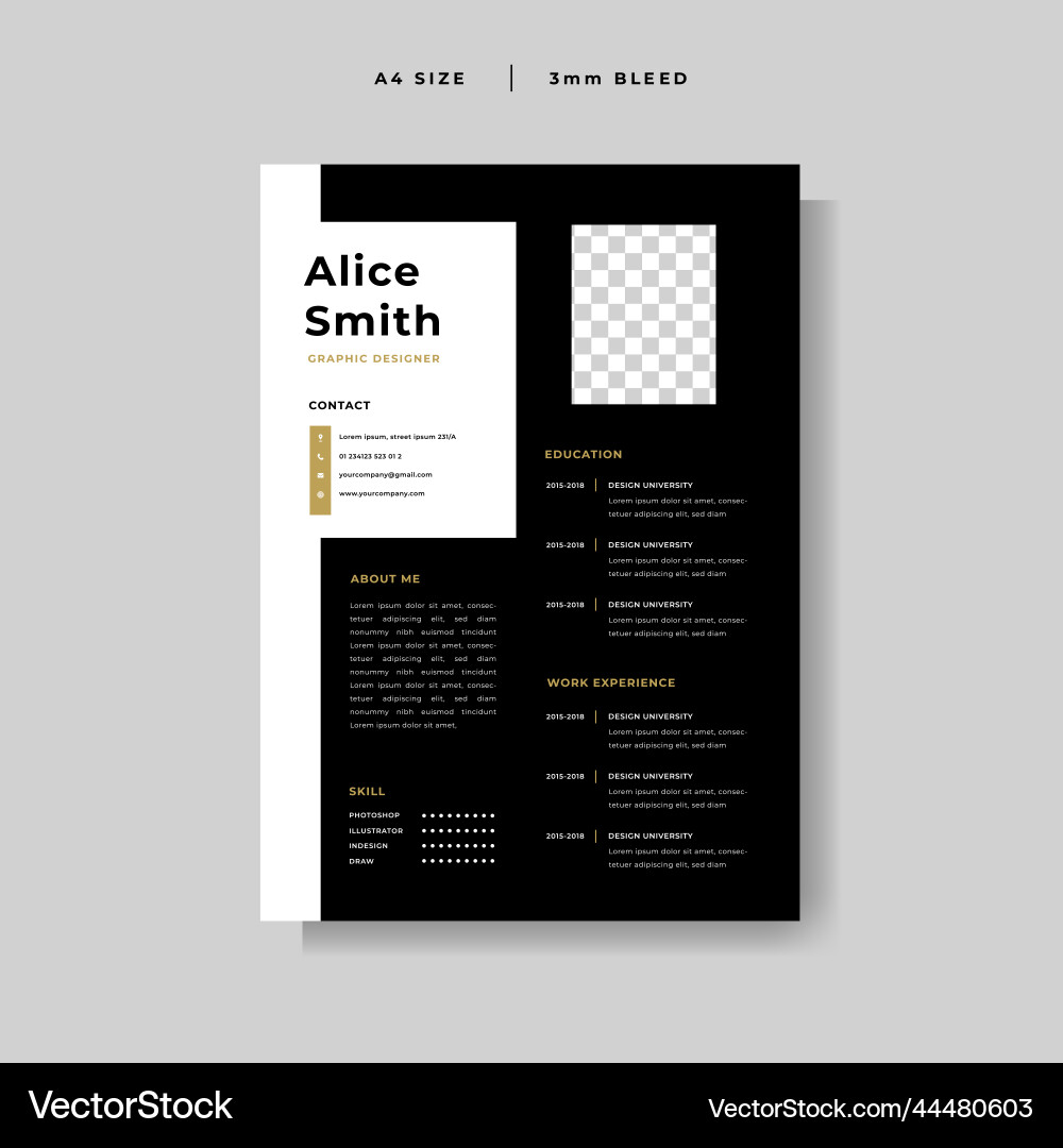 Modern curriculum vitae design template Royalty Free Vector
