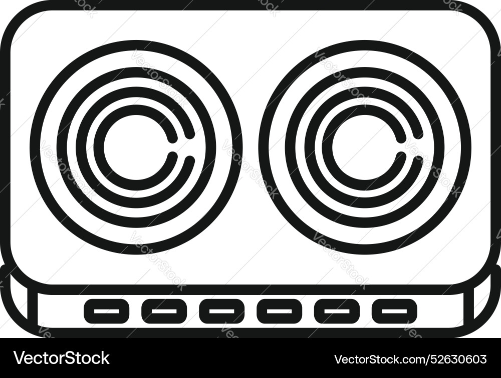 Modern double electric stove top with touch Vector Image