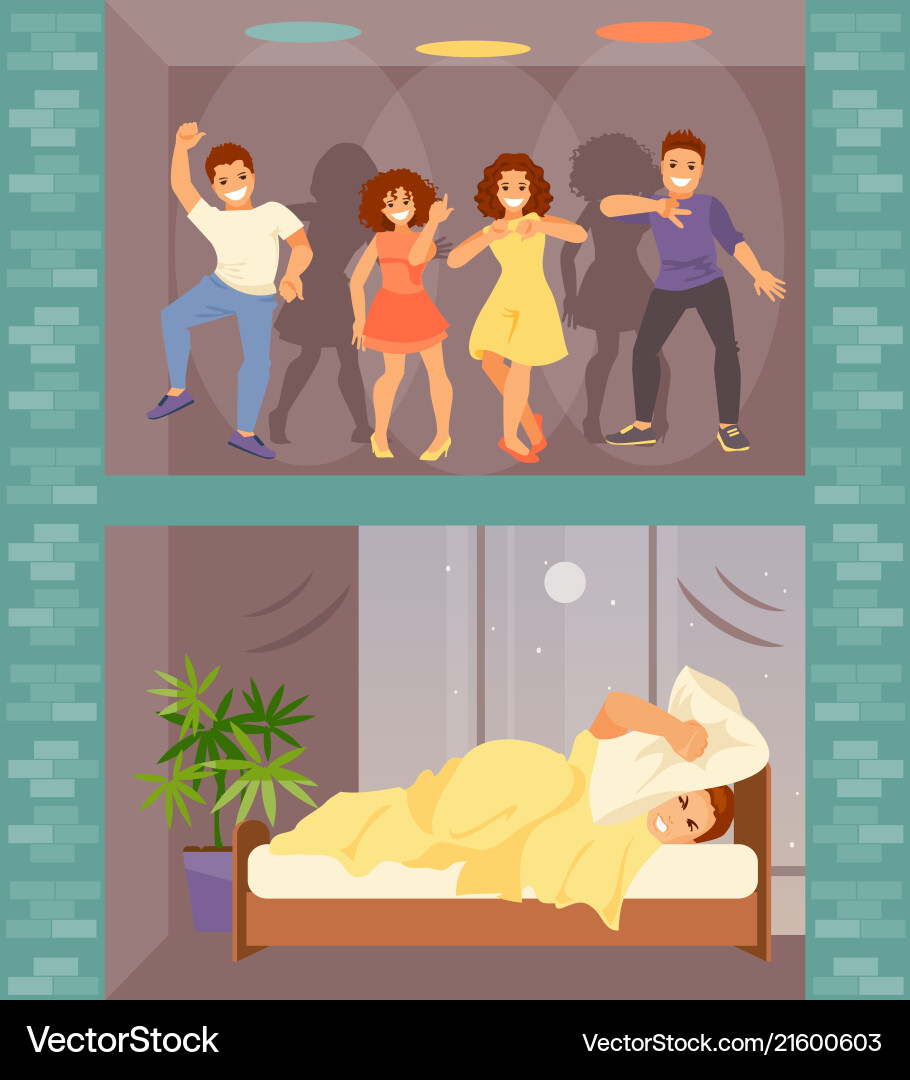 Noisy neighbors Royalty Free Vector Image - VectorStock