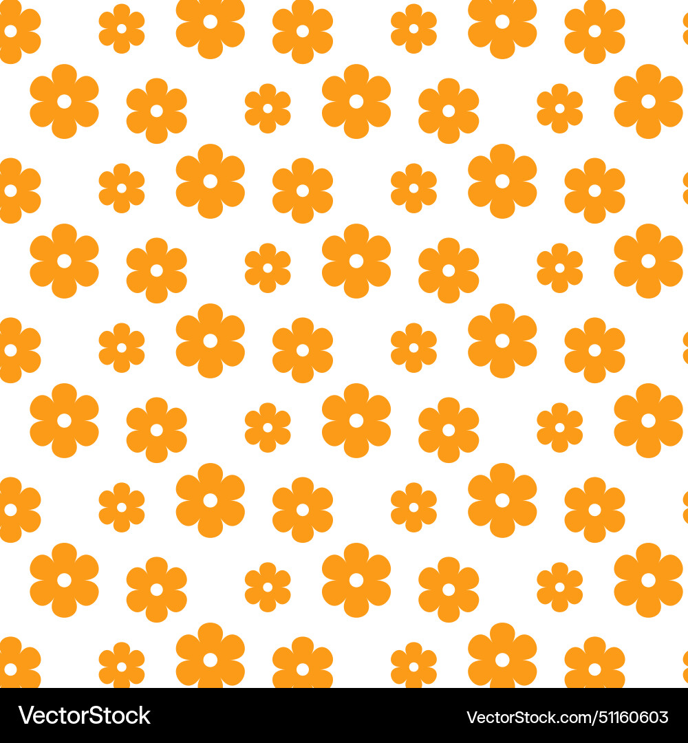 Orange floral seamless pattern design Royalty Free Vector