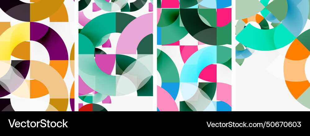 Set of circle lines poster backgrounds Royalty Free Vector