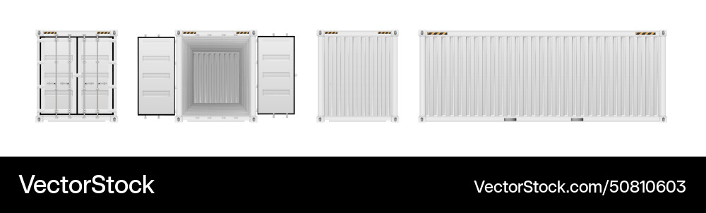 Shipping cargo containers with open closed doors Vector Image
