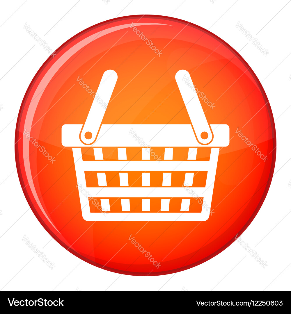 Shopping basket icon flat style Royalty Free Vector Image