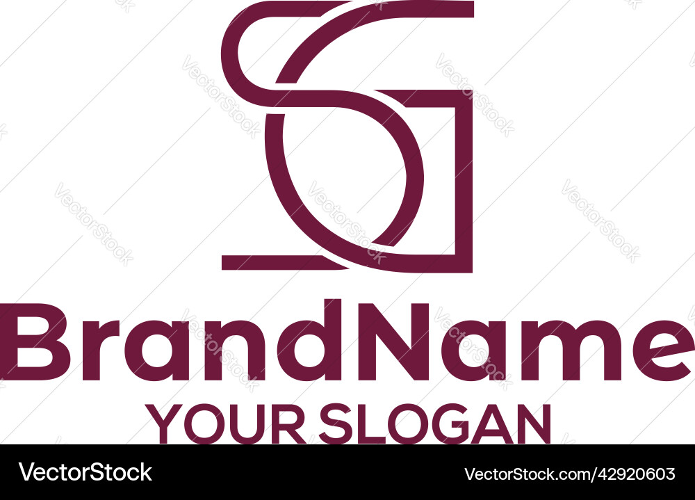 Simple initial sg logo design Royalty Free Vector Image