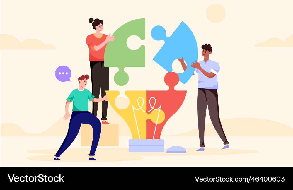 Team collaboration Royalty Free Vector Image - VectorStock