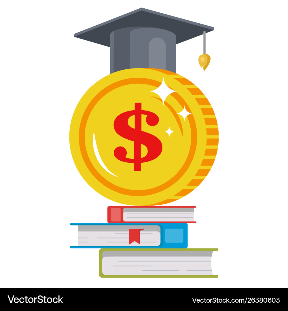 Tuition fees image a coin in hat Royalty Free Vector Image