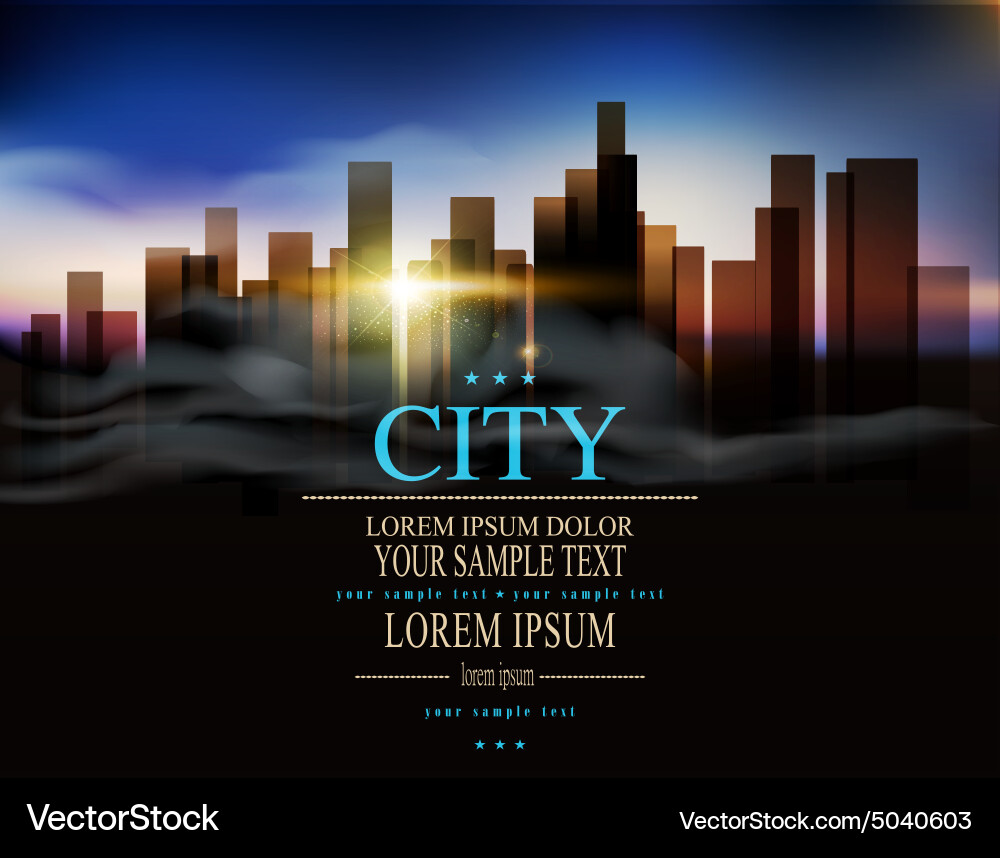 Urban Sunrise Landscape Royalty Free Vector Image