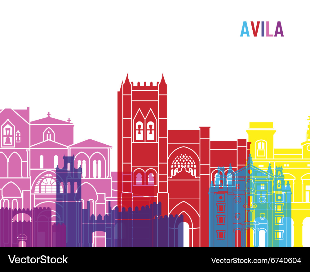 Avila skyline pop Royalty Free Vector Image - VectorStock