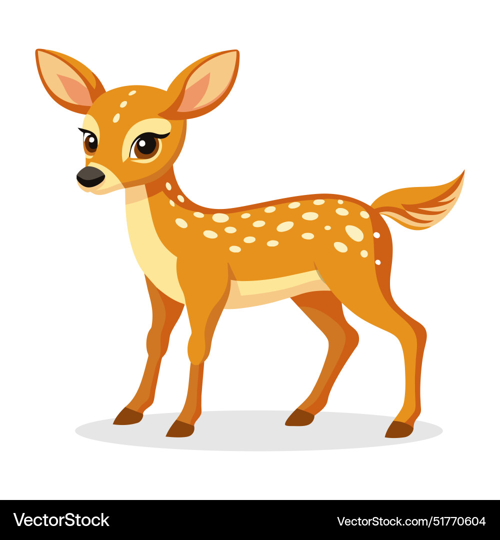 Baby deer animal isolated flat Royalty Free Vector Image