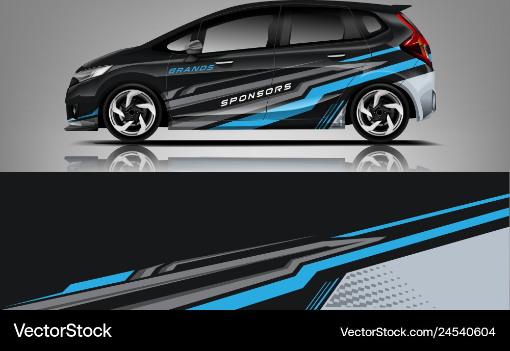 Car decal wrap design graphic abstract stripe Vector Image