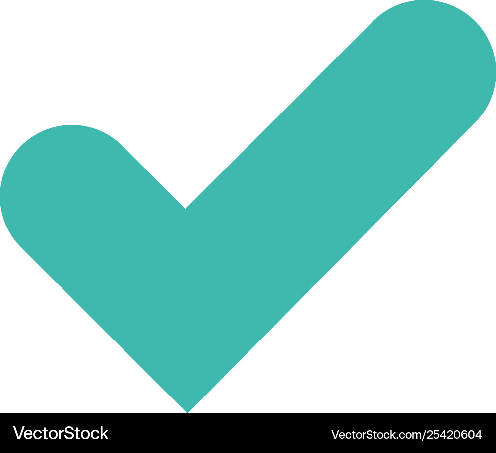 Check ok tick good flat color icon banner Vector Image