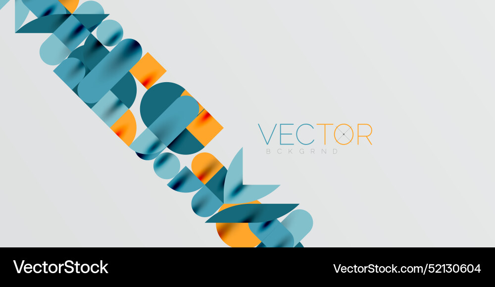 Circles semi squares and round shapes Royalty Free Vector