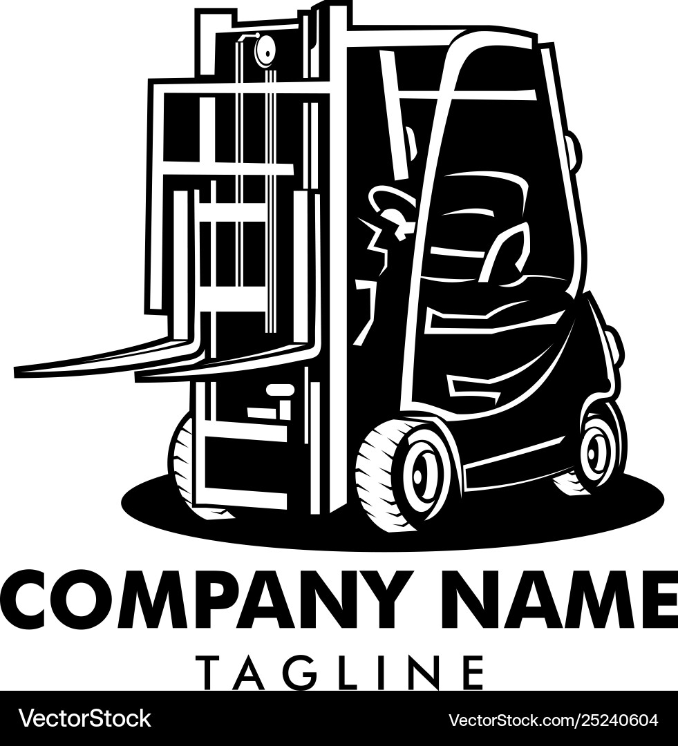 Forklift Logo Icon - Heavy Duty Royalty Free Vector Image