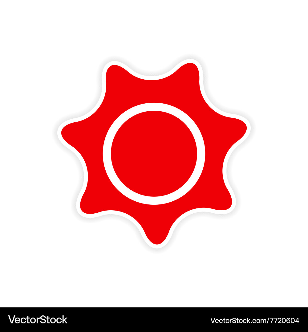 Icon sticker realistic design on paper sun – Free Vector | VectorStock