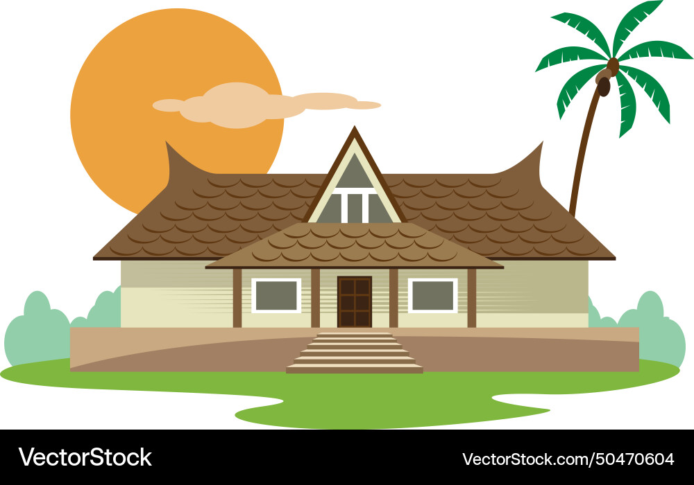 Indian rural traditional house Royalty Free Vector Image