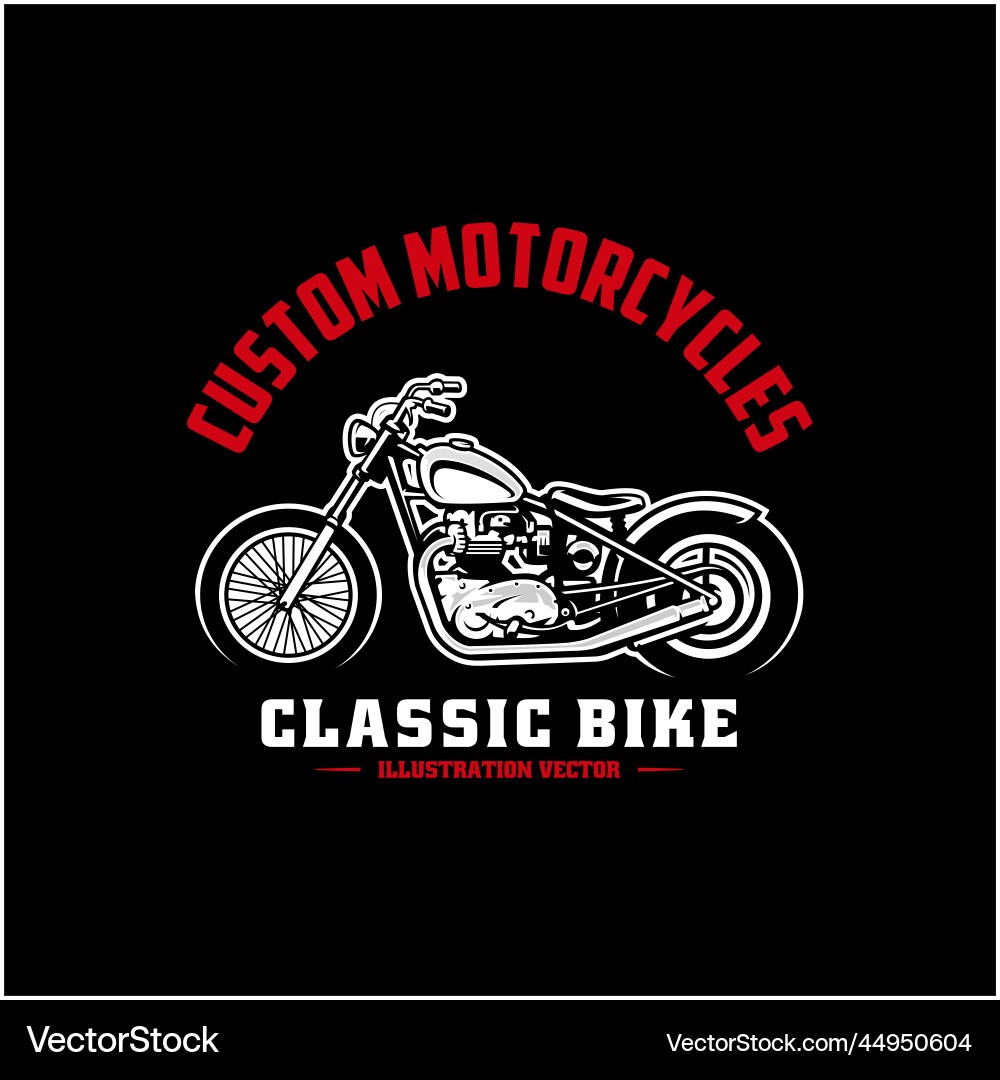 Klassisches Motorrad Logo Lizenzfreies Vektorbild