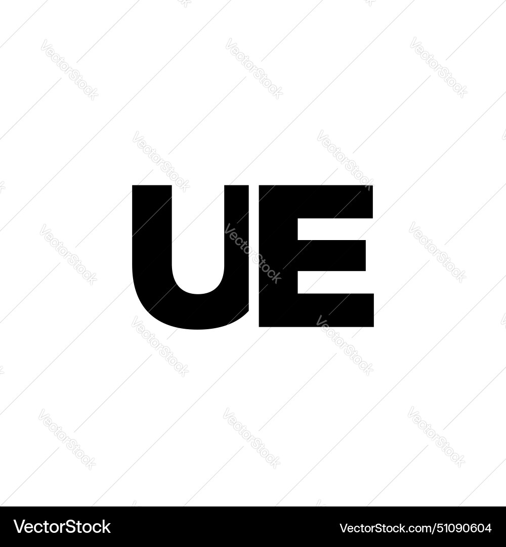 Letter u and e ue logo design template minimal Vector Image