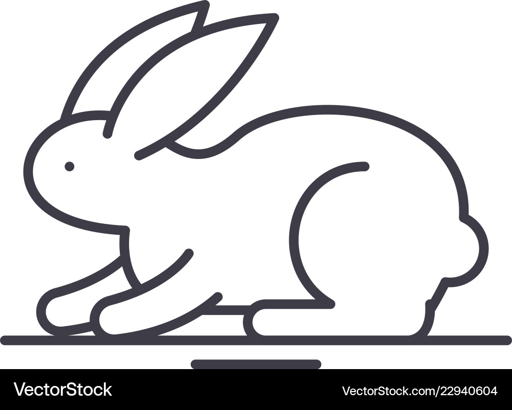 Rabbit line icon concept linear Royalty Free Vector Image
