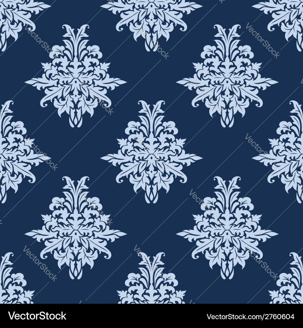 Retro Light Blue Floral Pattern Royalty Free Vector Image
