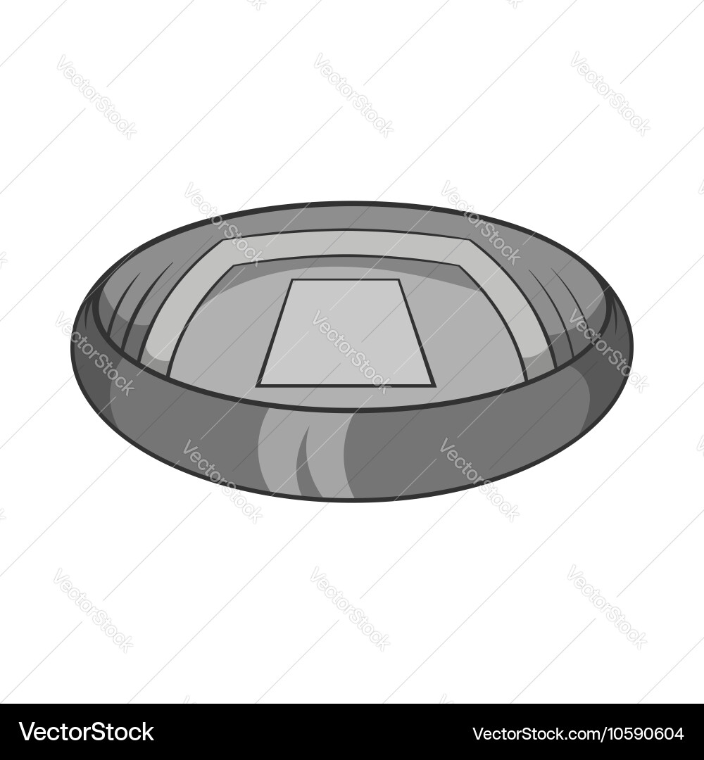 Rundes Stadion-Icon schwarz monochrom Stil Vektorbild