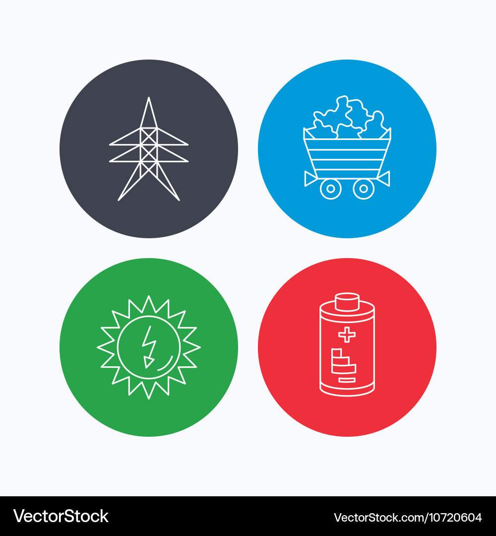 Solar energy battery and minerals Royalty Free Vector Image