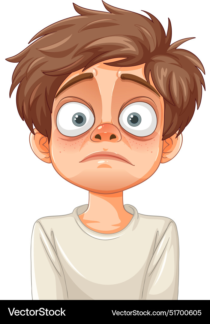 A cartoon boy with surprised expression Royalty Free Vector
