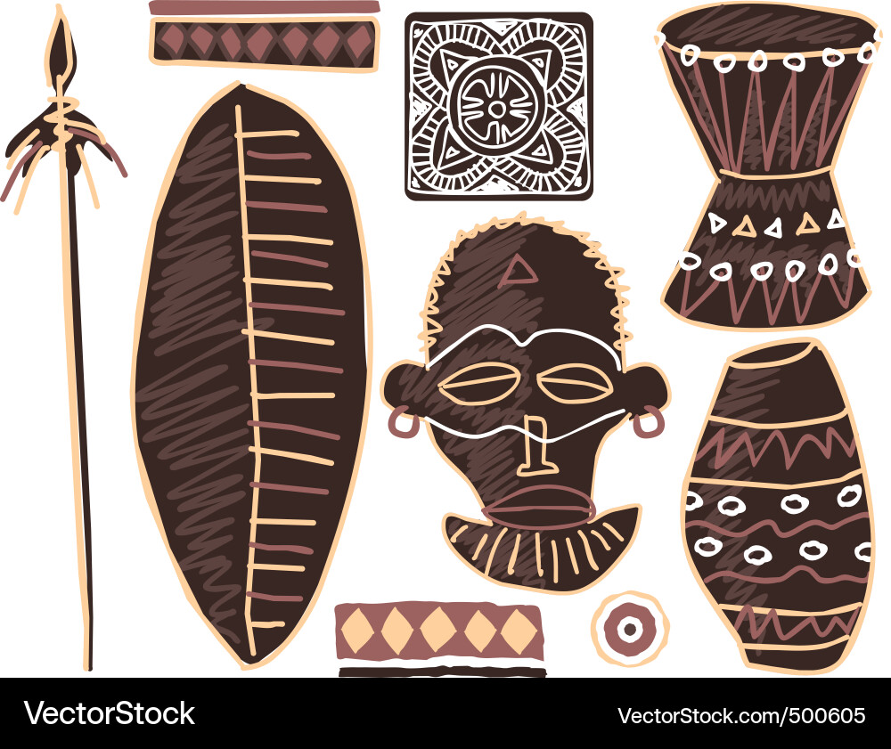 African elements Royalty Free Vector Image - VectorStock
