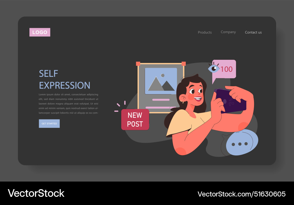 Authenticity in self-expression nighmode Vector Image