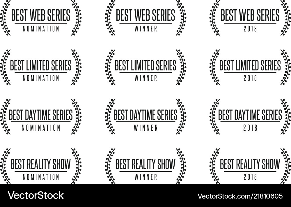 Best tv show nomination award Royalty Free Vector Image