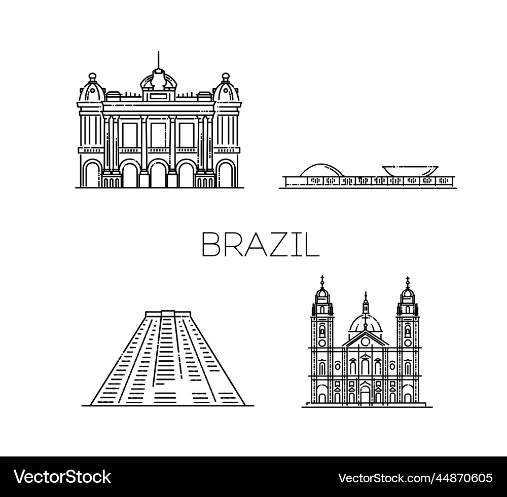 Brazil skyline Royalty Free Vector Image - VectorStock