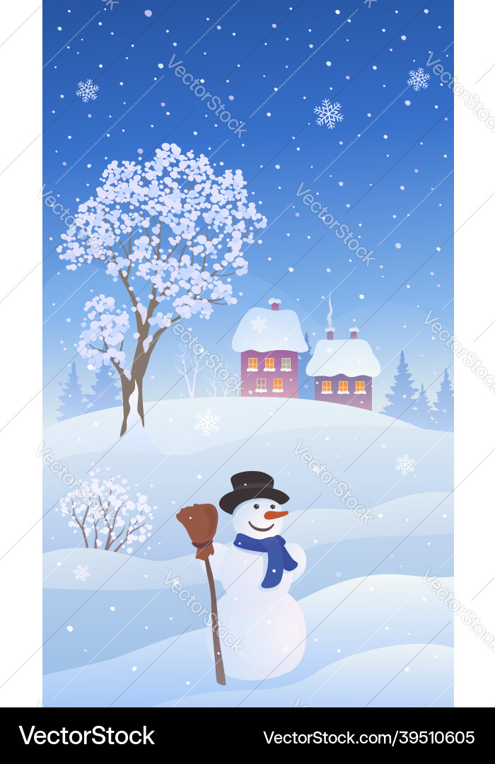 Christmas snow vertical background Royalty Free Vector Image
