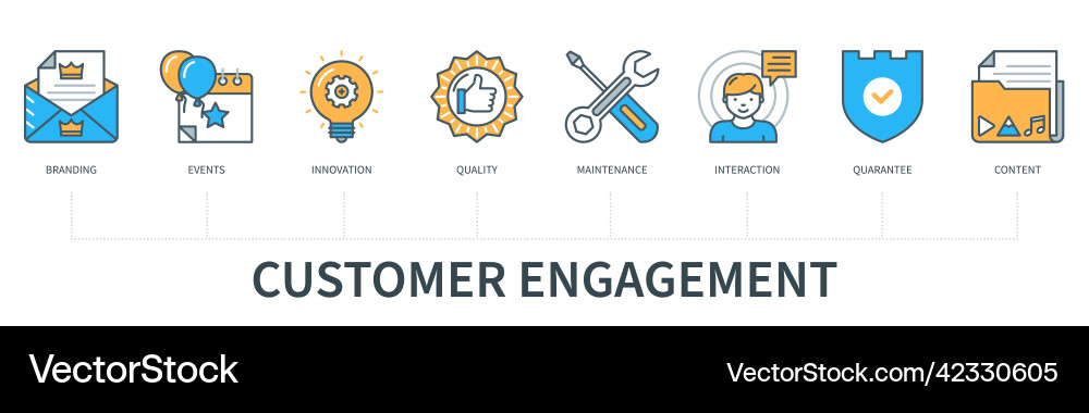 Customer engagement infographics in minimal flat Vector Image