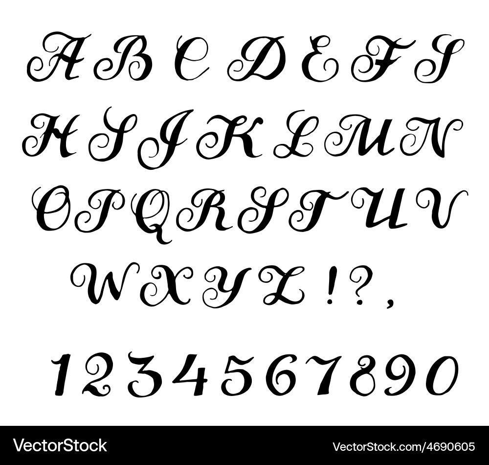 Elegant Calligraphic Script Royalty Free Vector Image