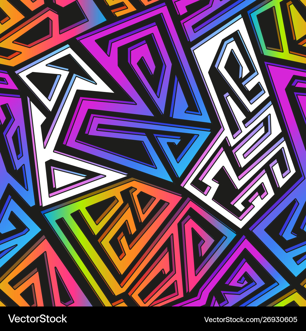 Graffiti seamless pattern Royalty Free Vector Image